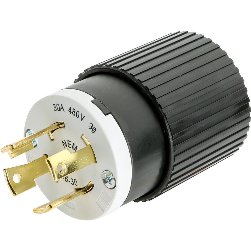 30 Amp 480V NEMA L16-30 3-Phase Twist Lock Plug - Grizzly Industrial, Inc.