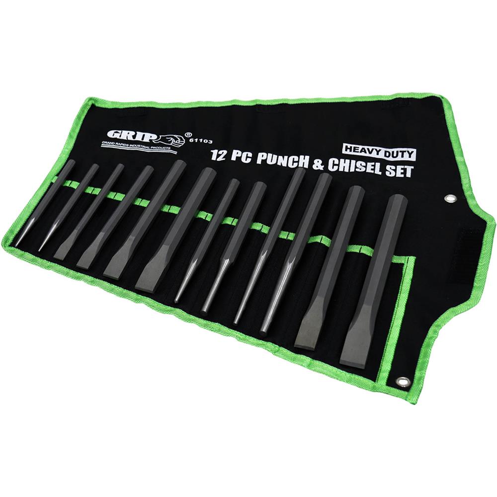 12 Piece Punch & Chisel Set - Grizzly Industrial