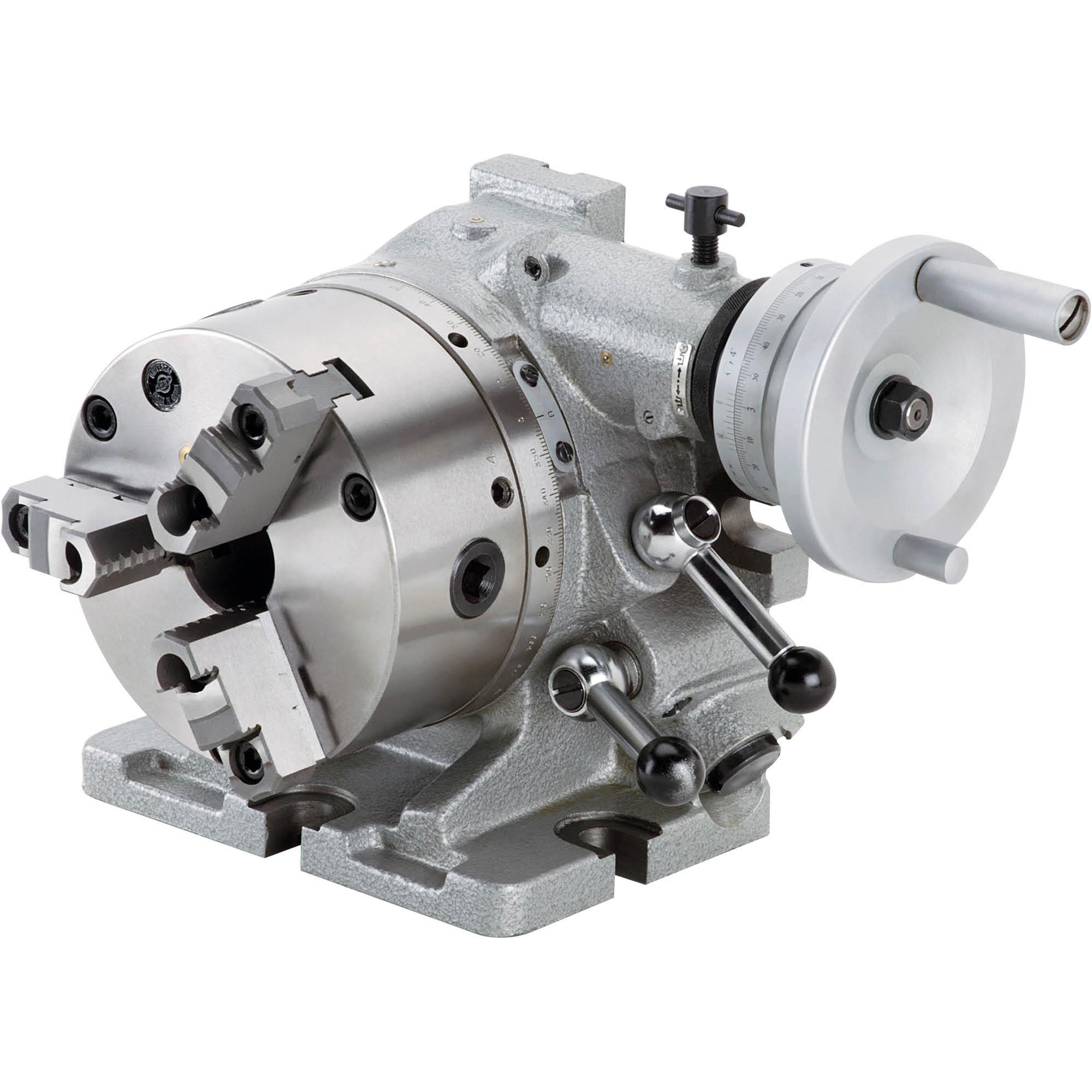 Horizontal/Vertical Rotary Indexing Table with Chuck - Grizzly Industrial