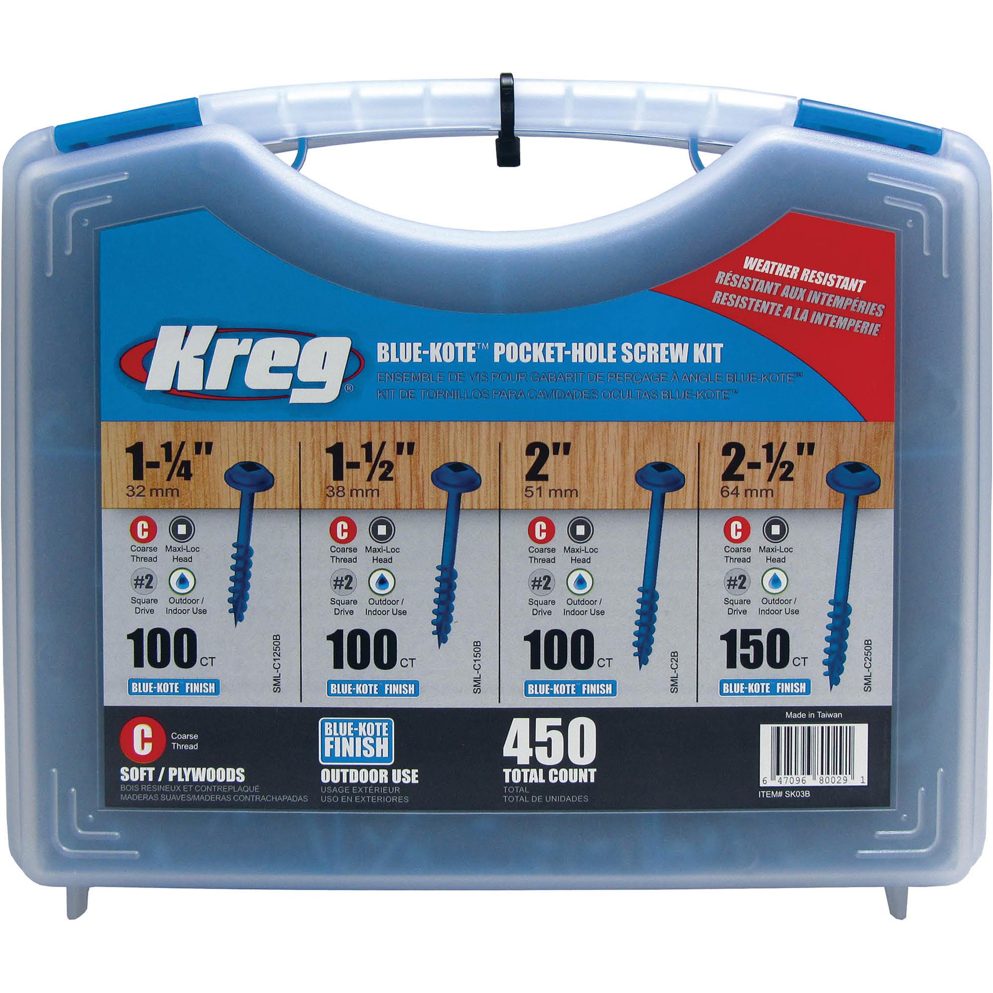 Blue-Kote Pocket-Hole Screw Kit - Grizzly Industrial