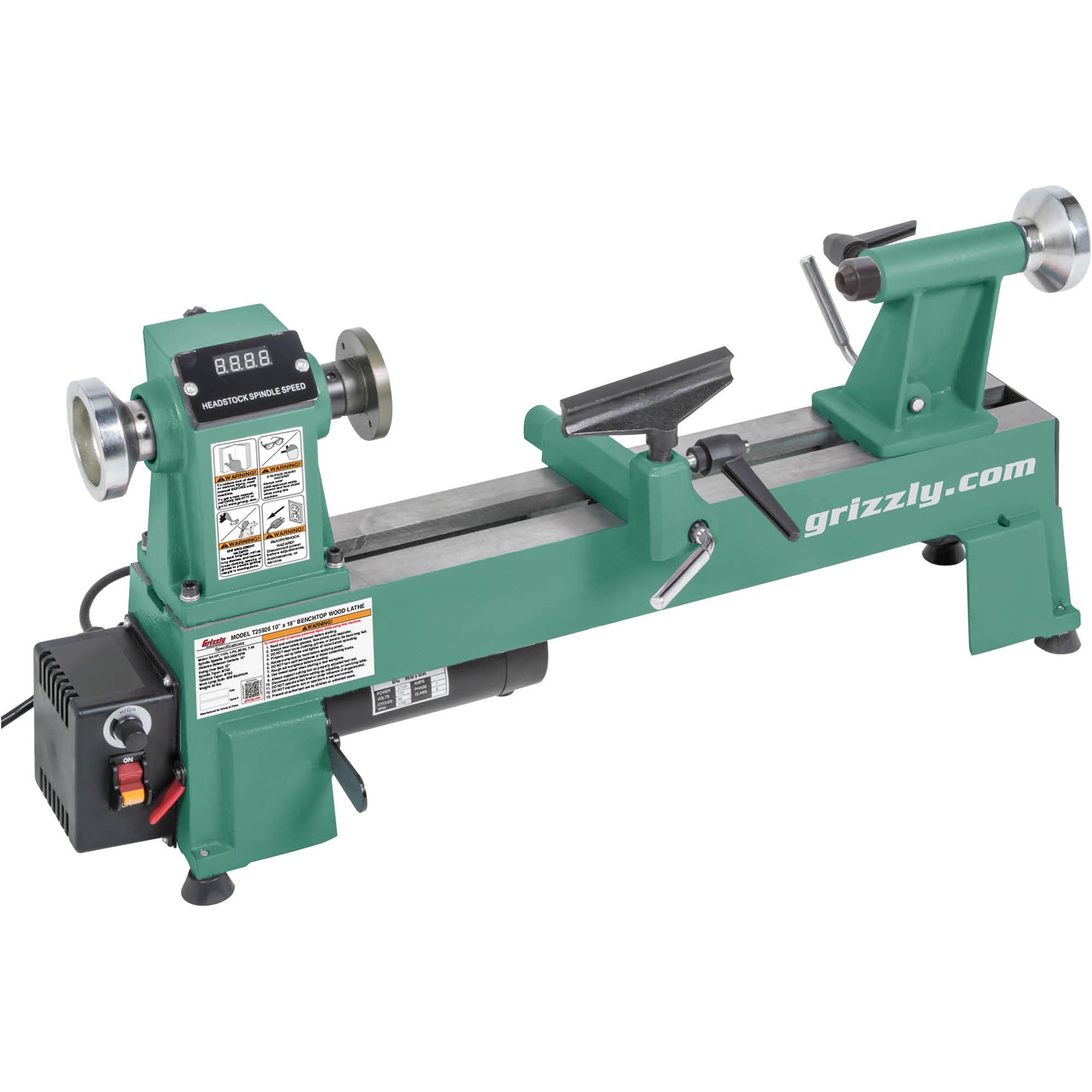 10" x 18" Variable-Speed Benchtop Wood Lathe - Grizzly Industrial, Inc.