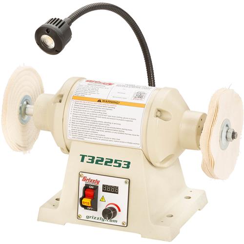 1/2 HP Variable-Speed Buffer With Work Light - Grizzly Industrial